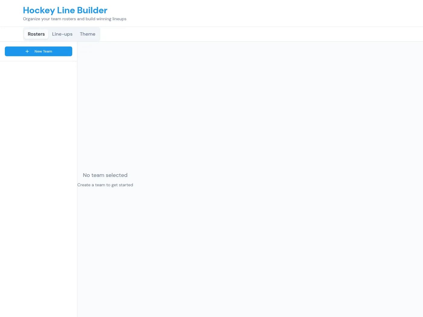 Hockey Line Builder Web App