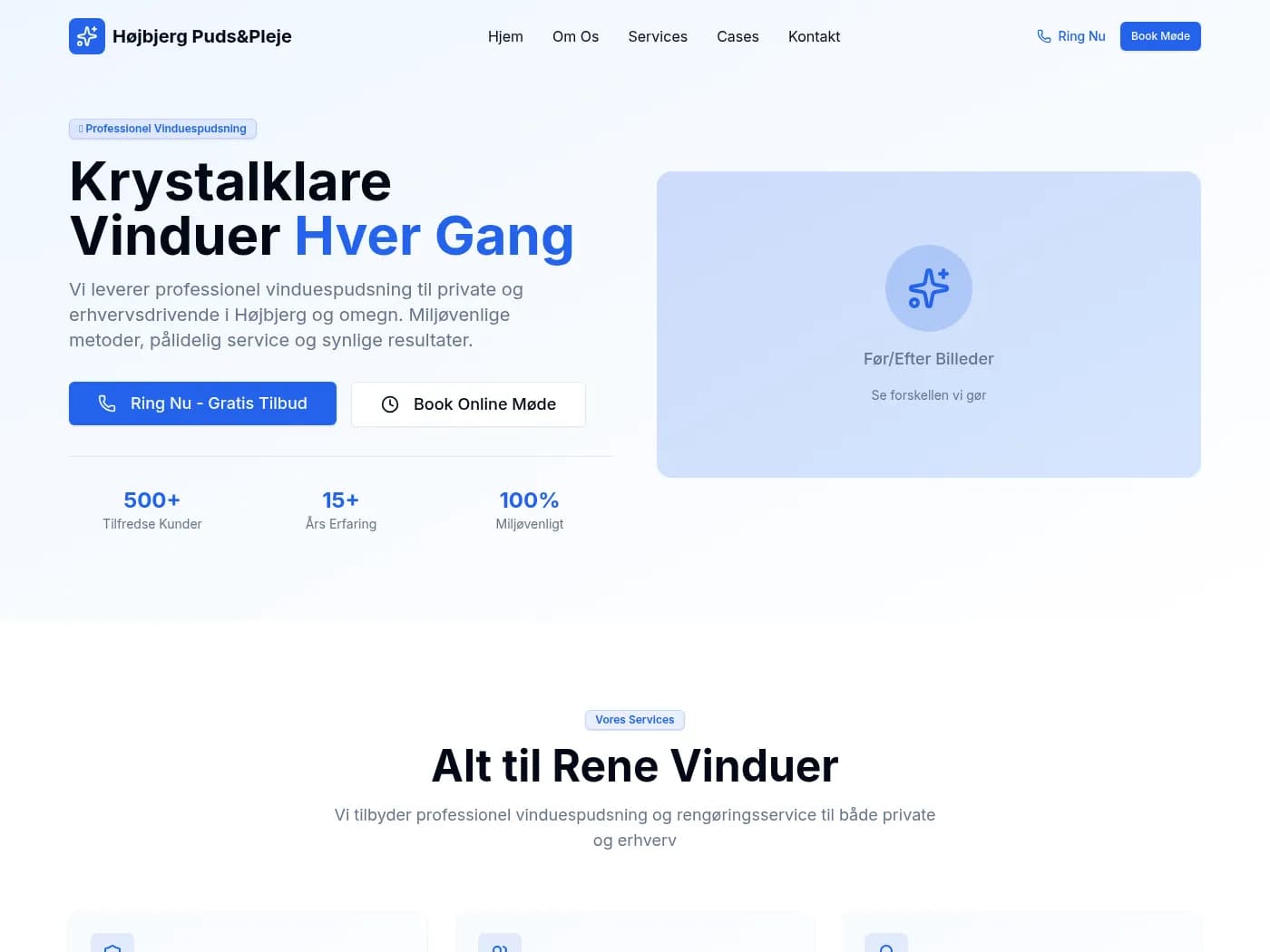 Højbjerg Puds&Pleje – Højkonverterende Vinduespudser hjemmeside