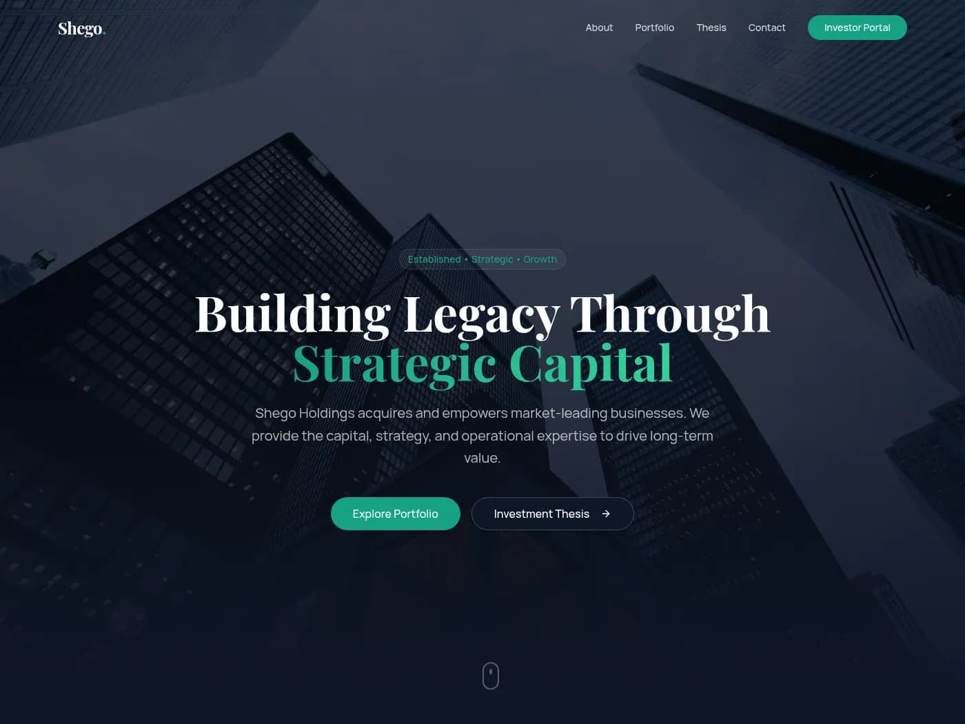 Holding Company Pitch Website