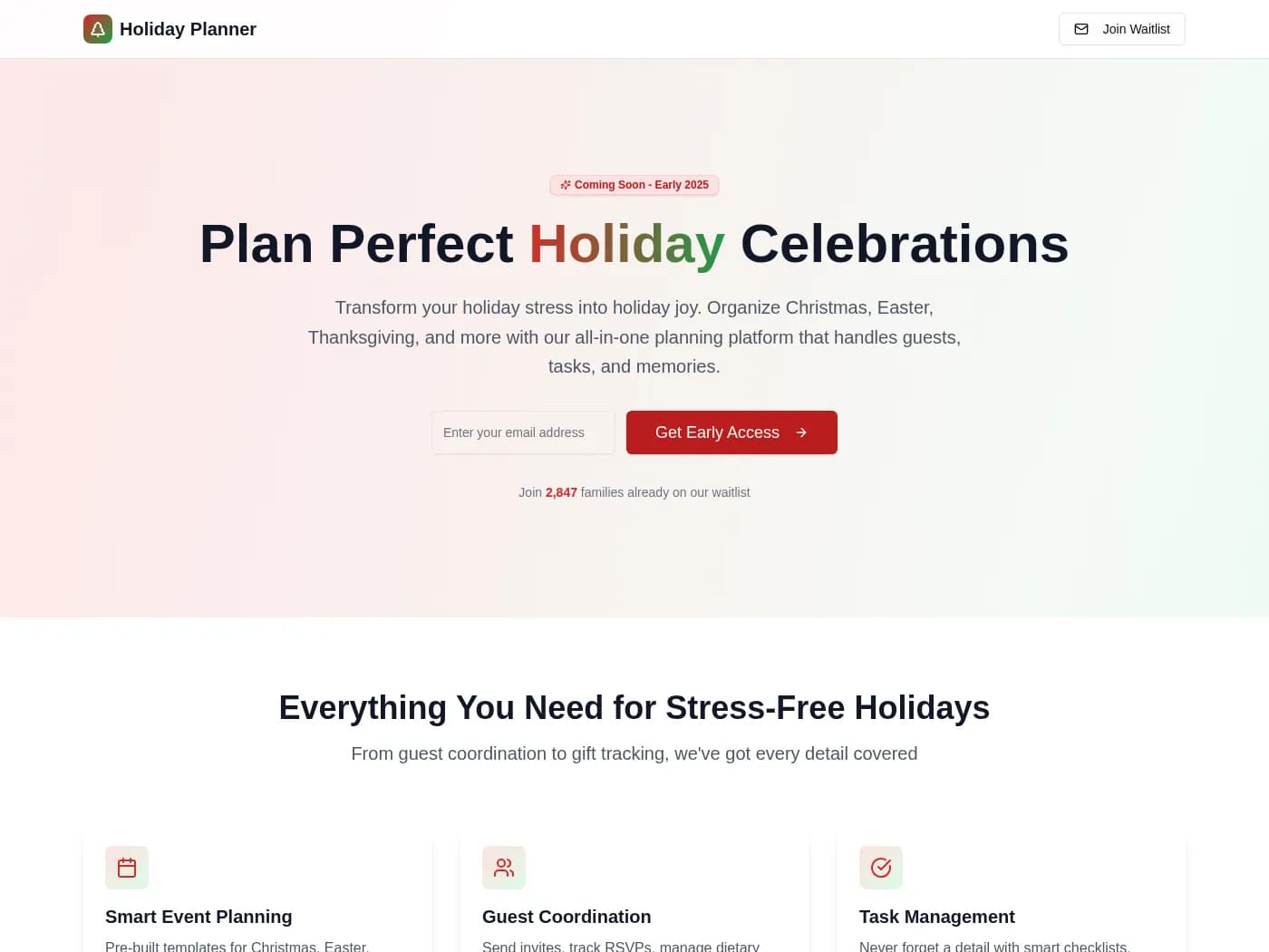 Holiday Planner MVP