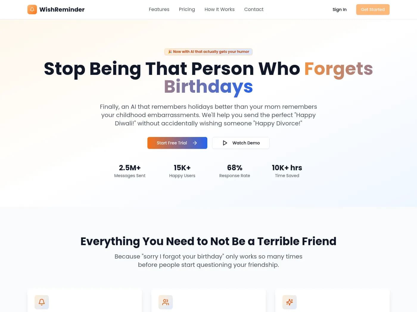 Holiday Wishes Reminder SaaS Platform