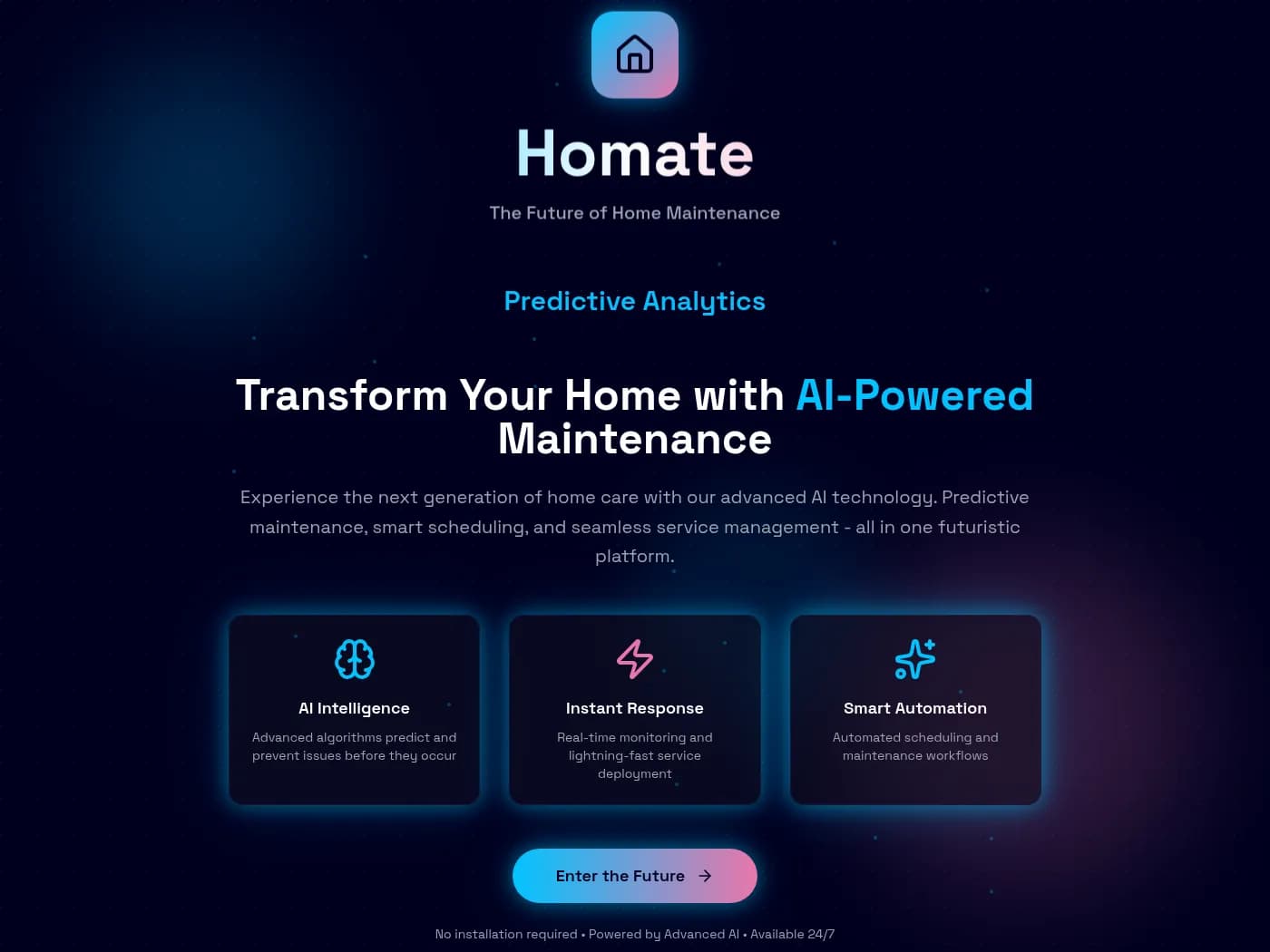 Homate: Futuristic AI-Powered Home Maintenance Service