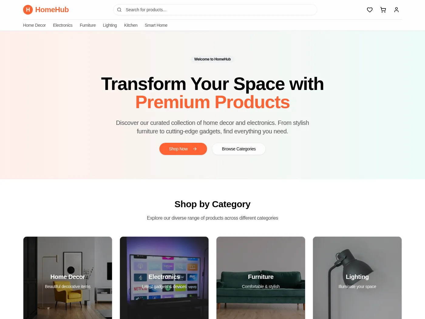 Home Decor & Electronics E-Commerce Platform