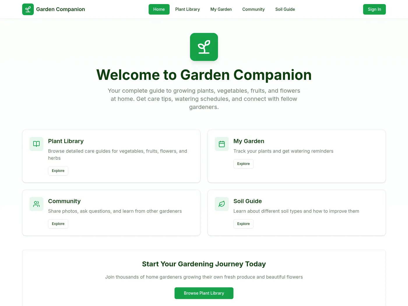 Home Gardening Companion & Community