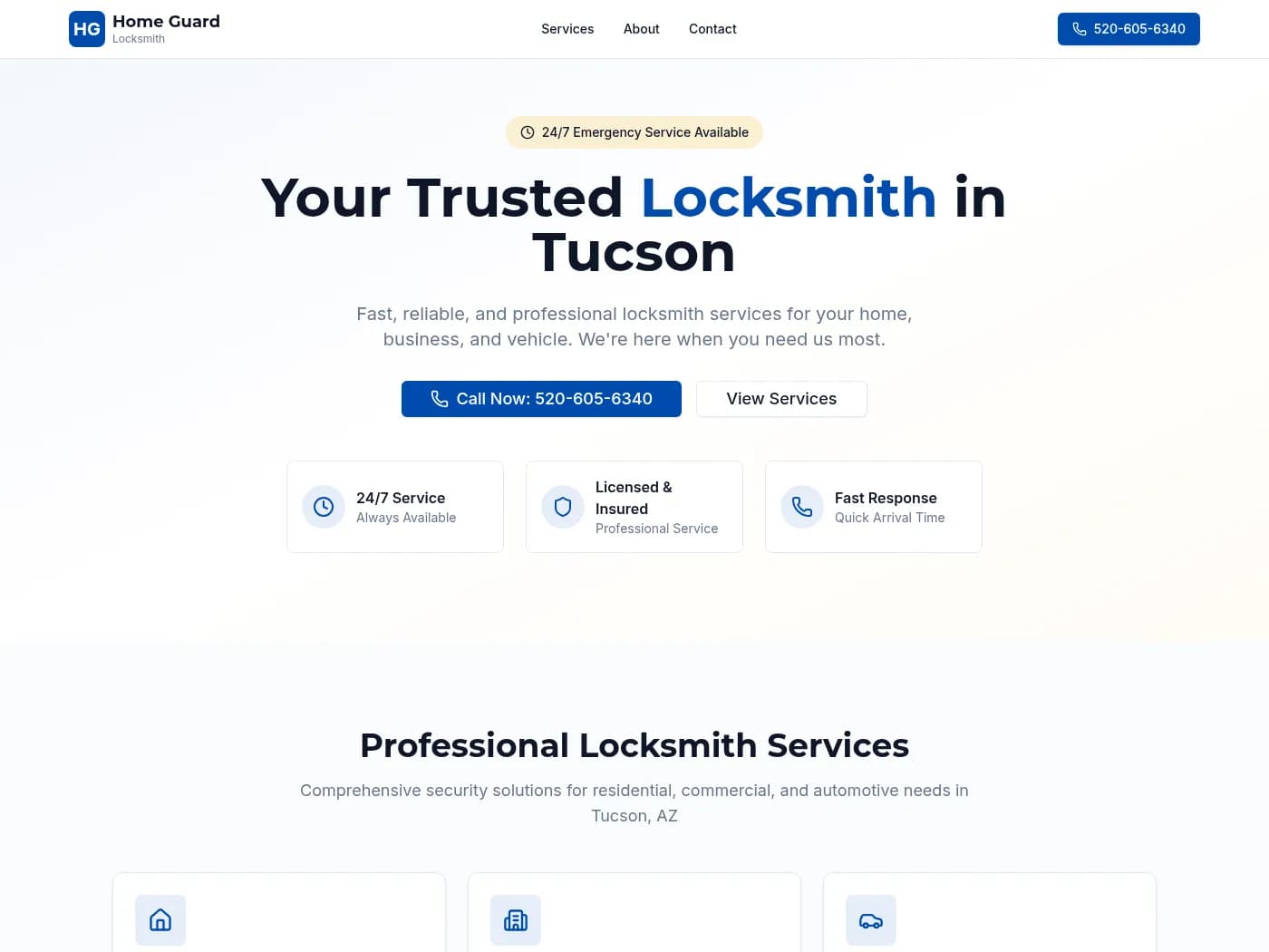 Home Guard Locksmith Web Portal