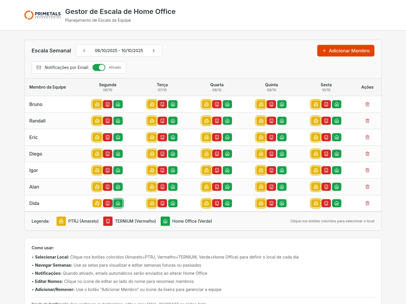 Home Office Schedule Manager for Company Teams
