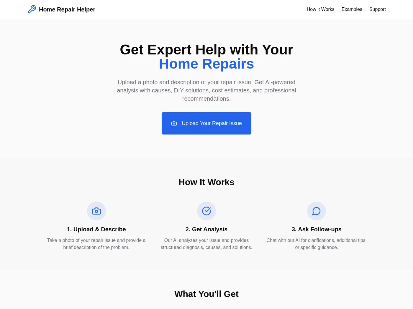 Home Repair Helper Website