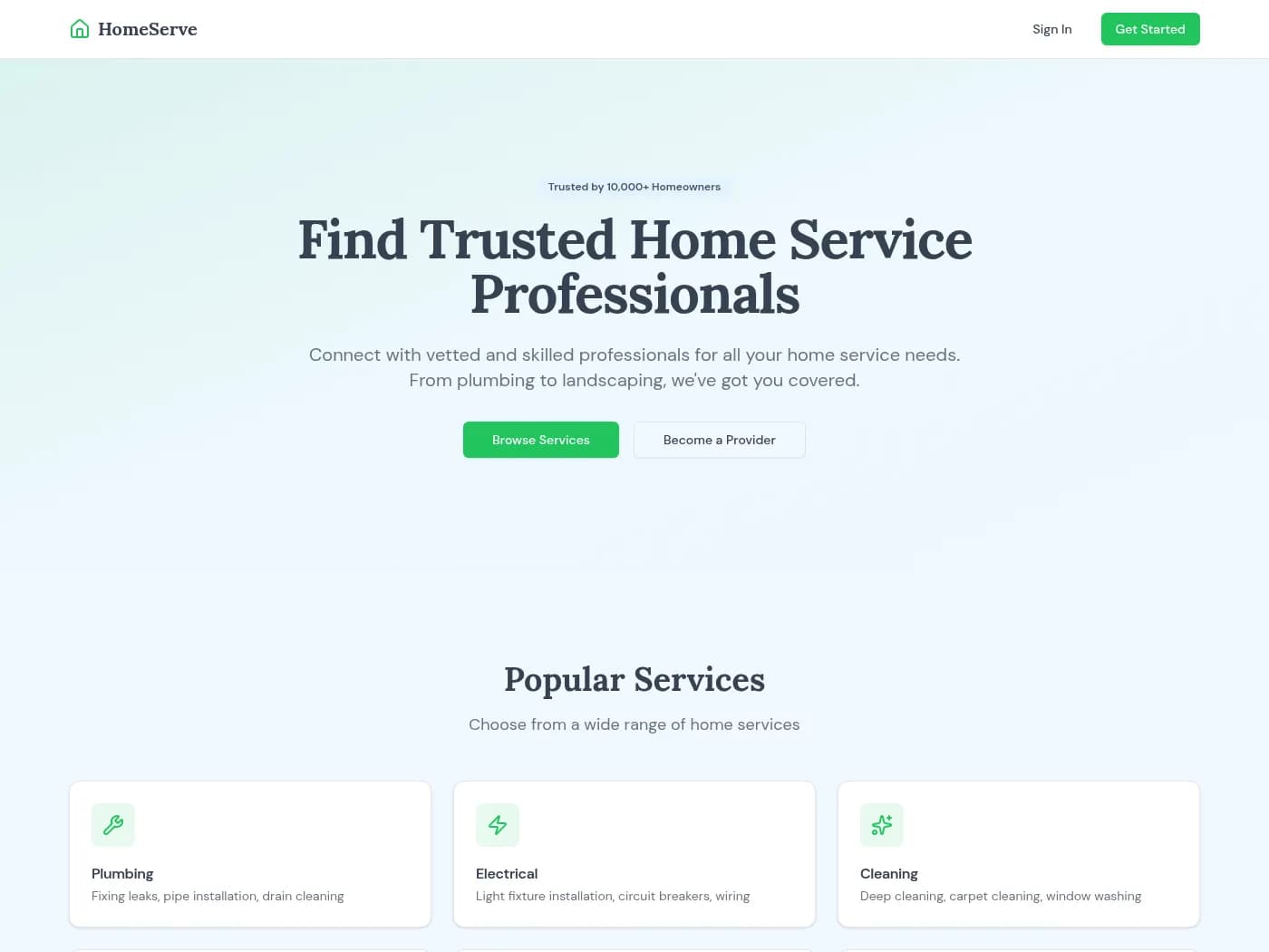 Home Service Booking Platform