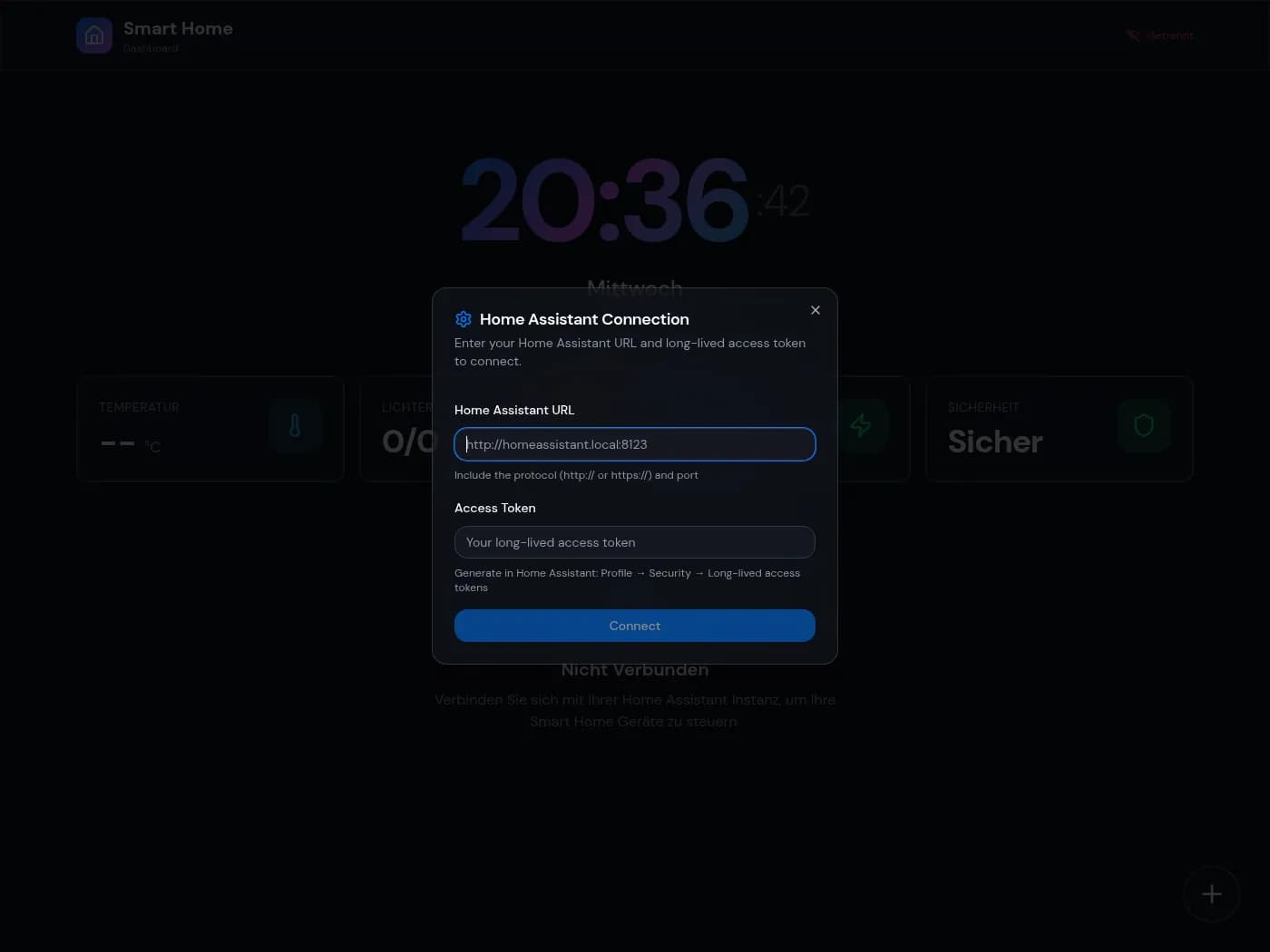 Modernes HomeAssistant Live-Dashboard für iPad