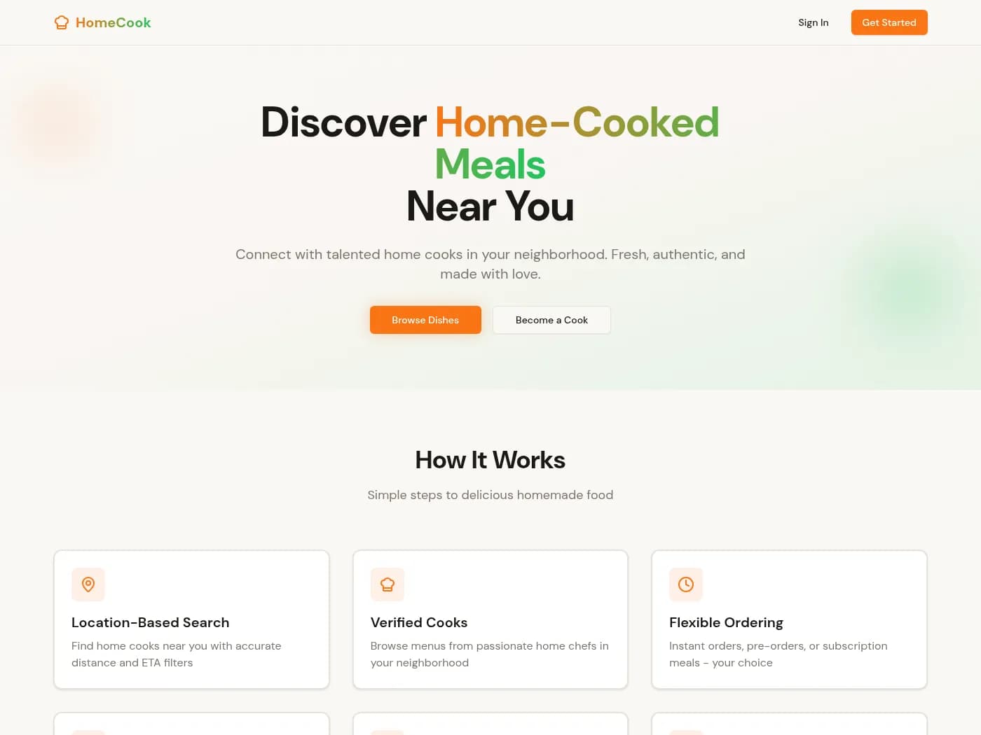 HomeCook Marketplace Platform