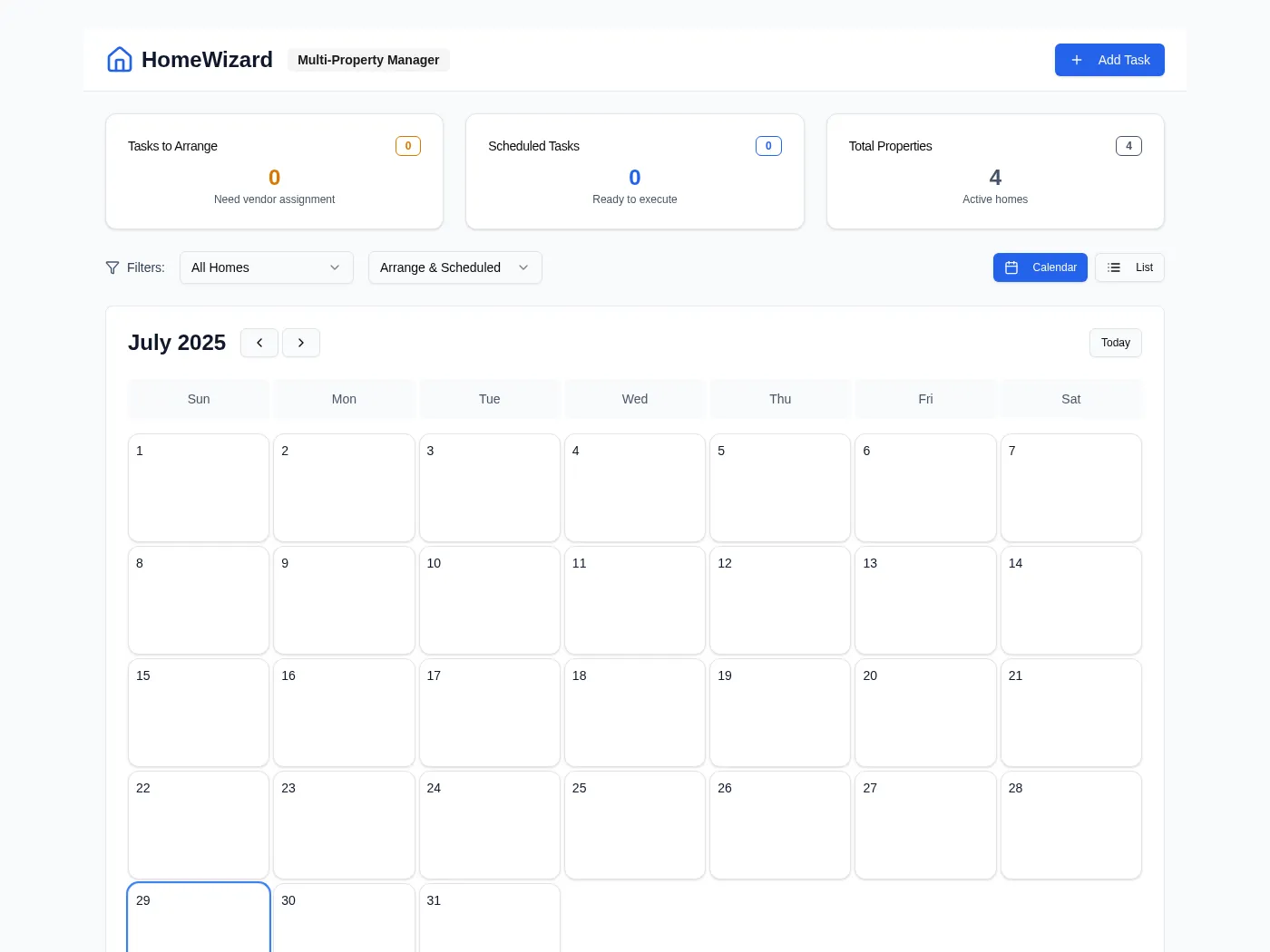 HomeWizard: Multi-Property Home Maintenance Manager