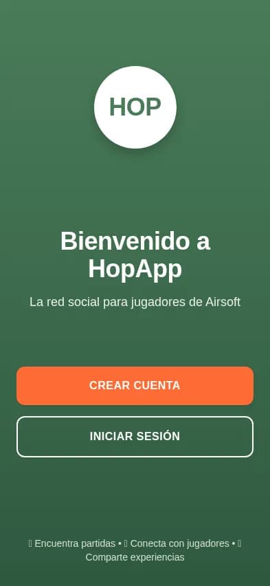 HopApp: Social Network for Airsoft Players (Mobile App)