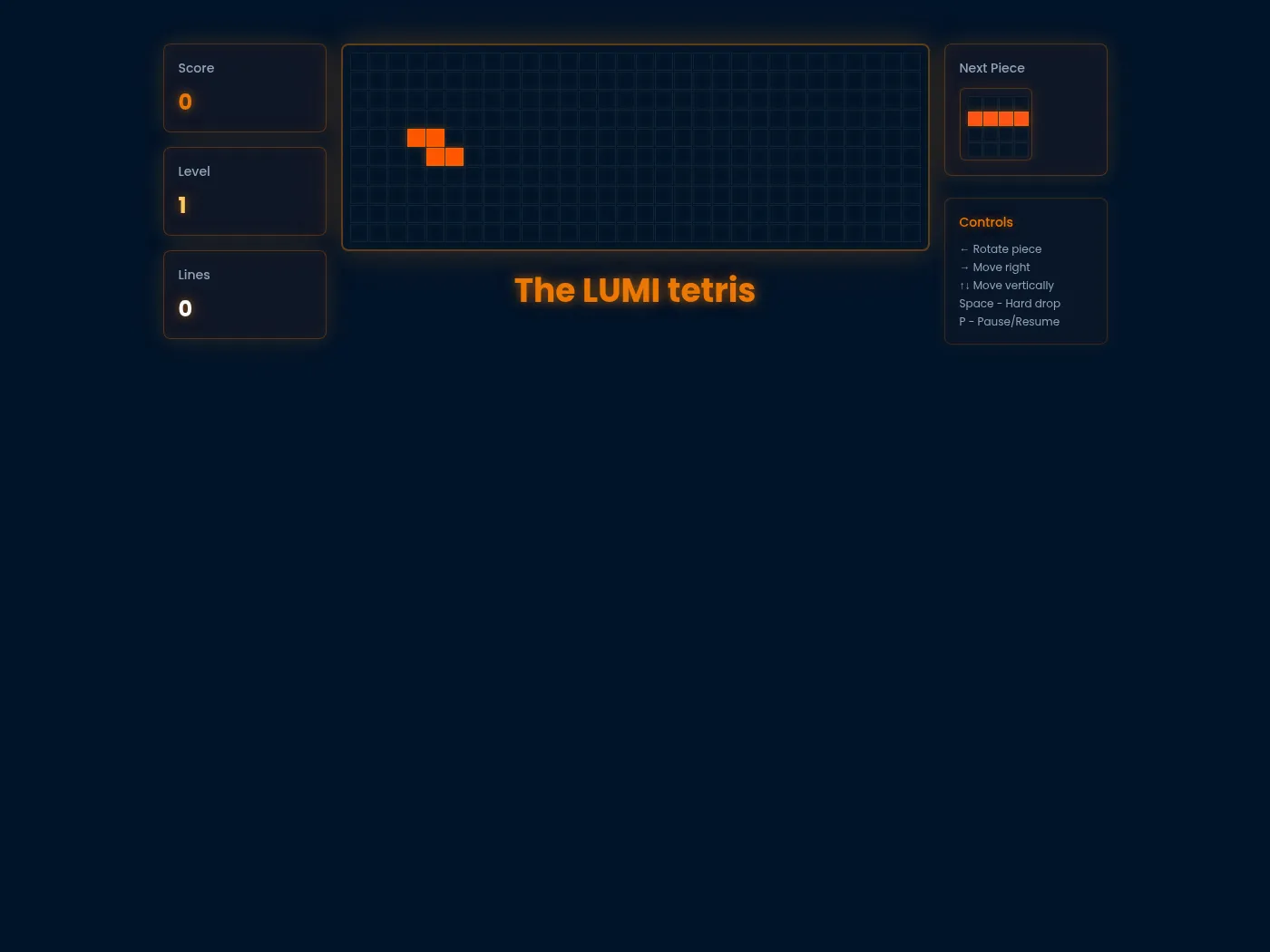 Horizontal Tetris Game for Ultra-Wide Displays