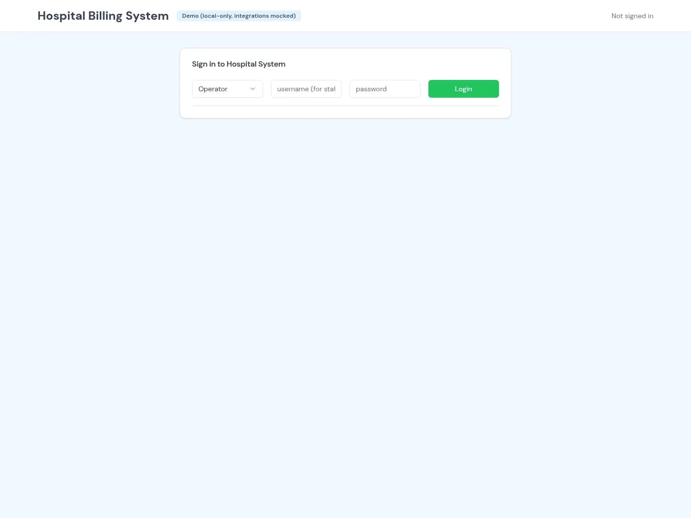 Hospital Billing & Patient Management System