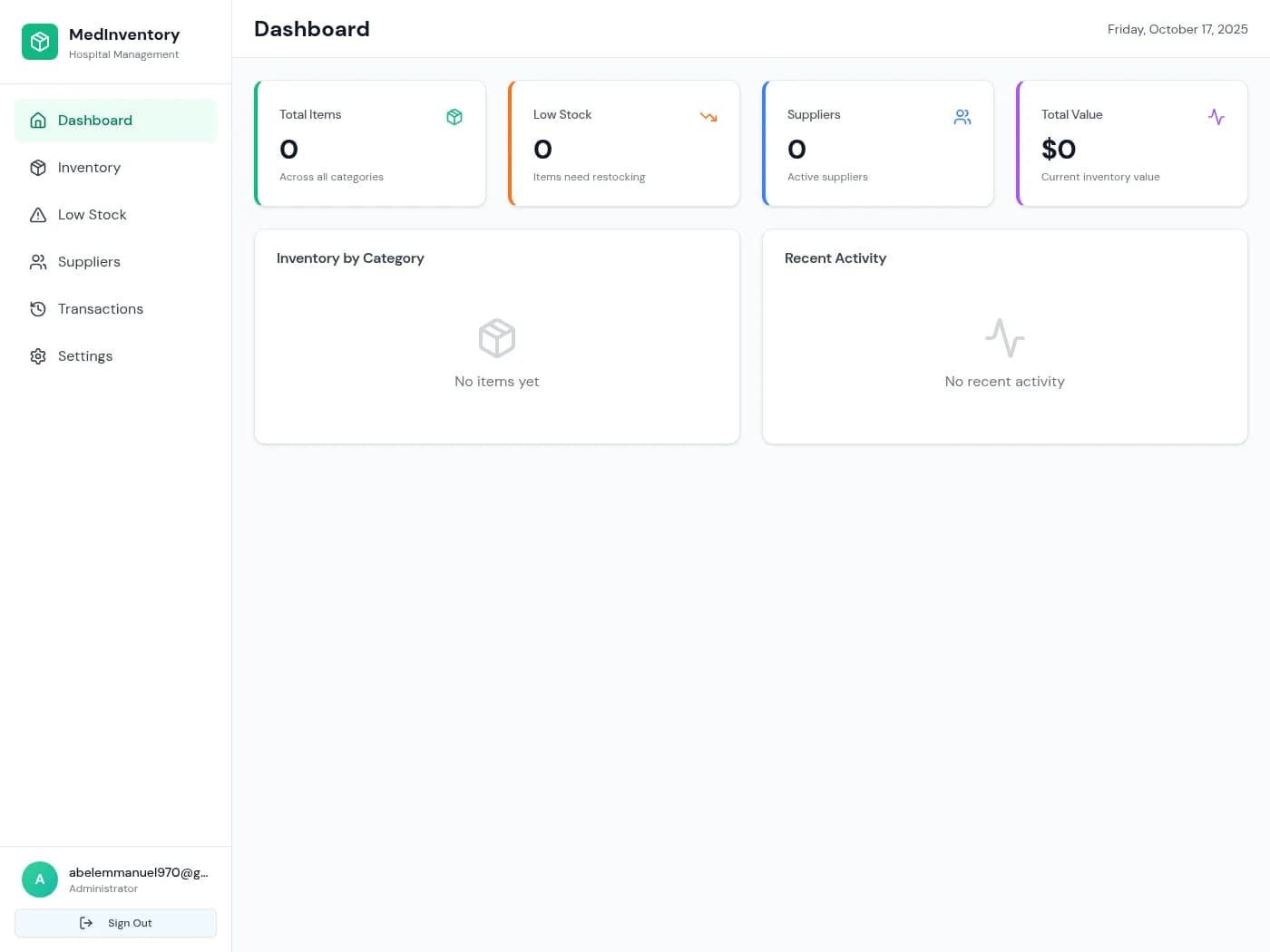 Hospital Inventory Management System