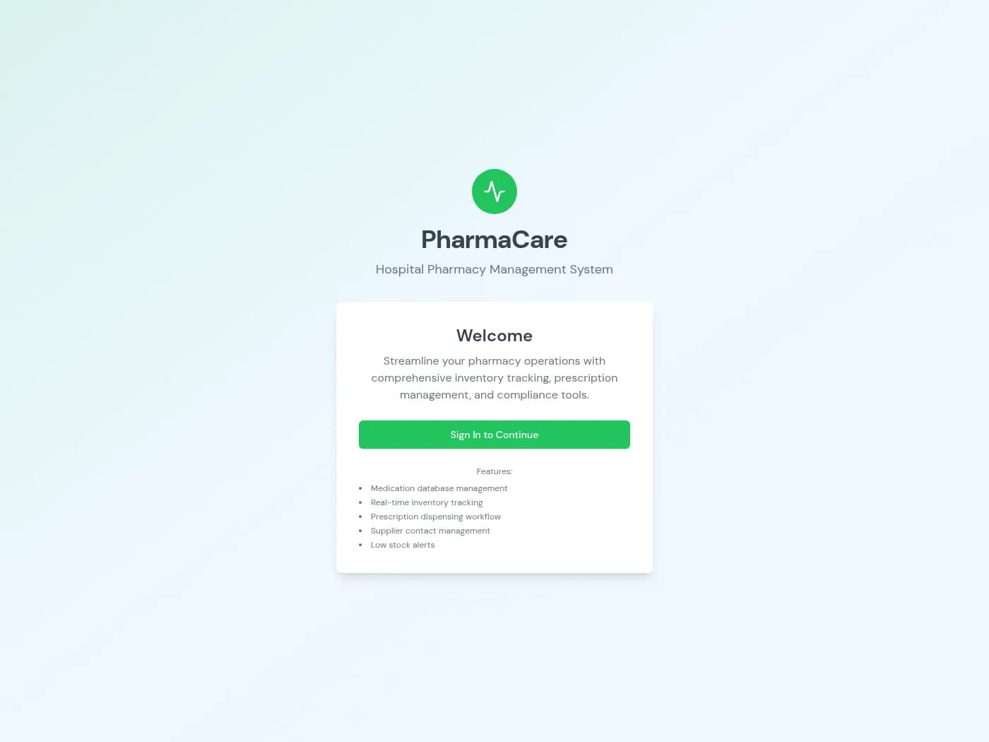 Hospital Pharmacy Management Program