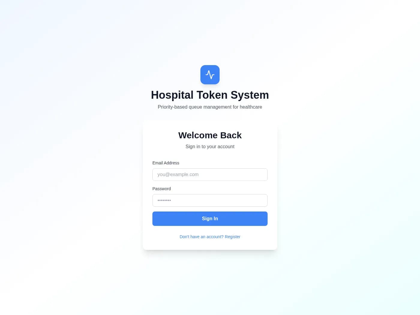 Hospital Token Management System with Priority Queuing & Real-Time Notifications