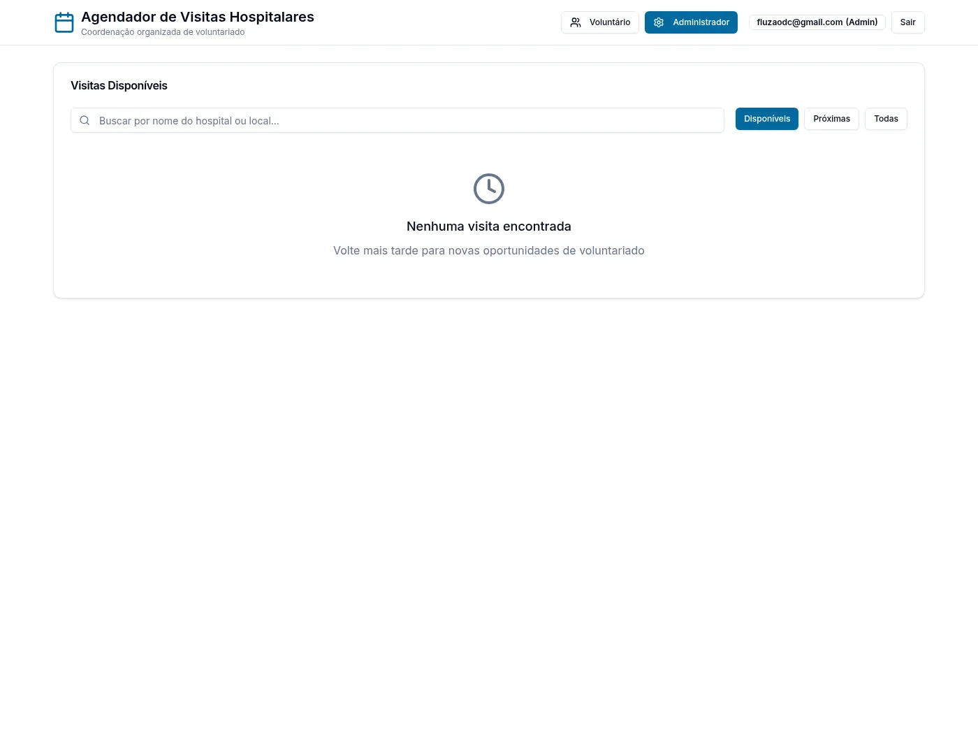Hospital Visit Scheduler Platform for Organized Volunteer Coordination