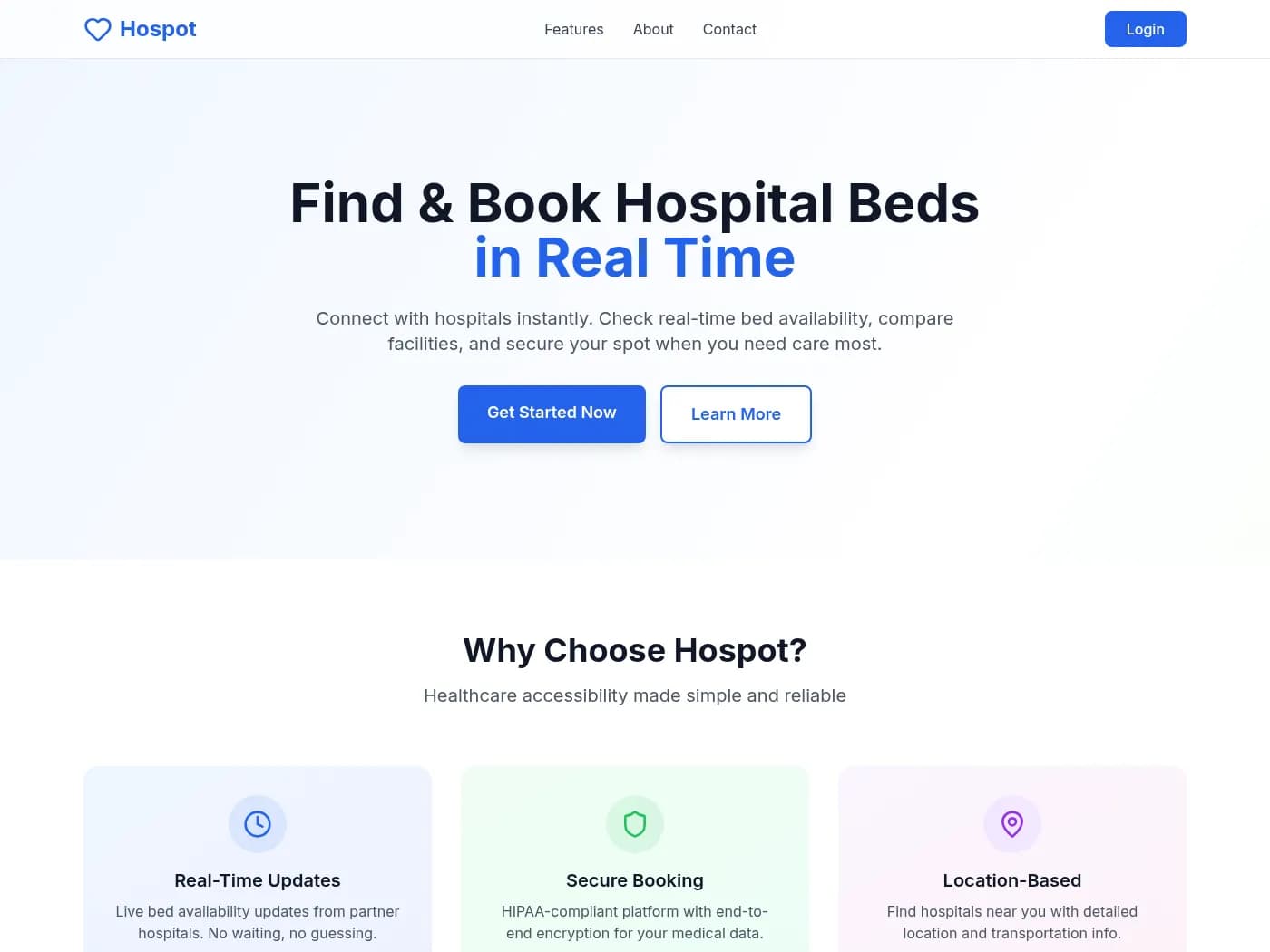 Hospot: Real-time Hospital Bed Booking Web App