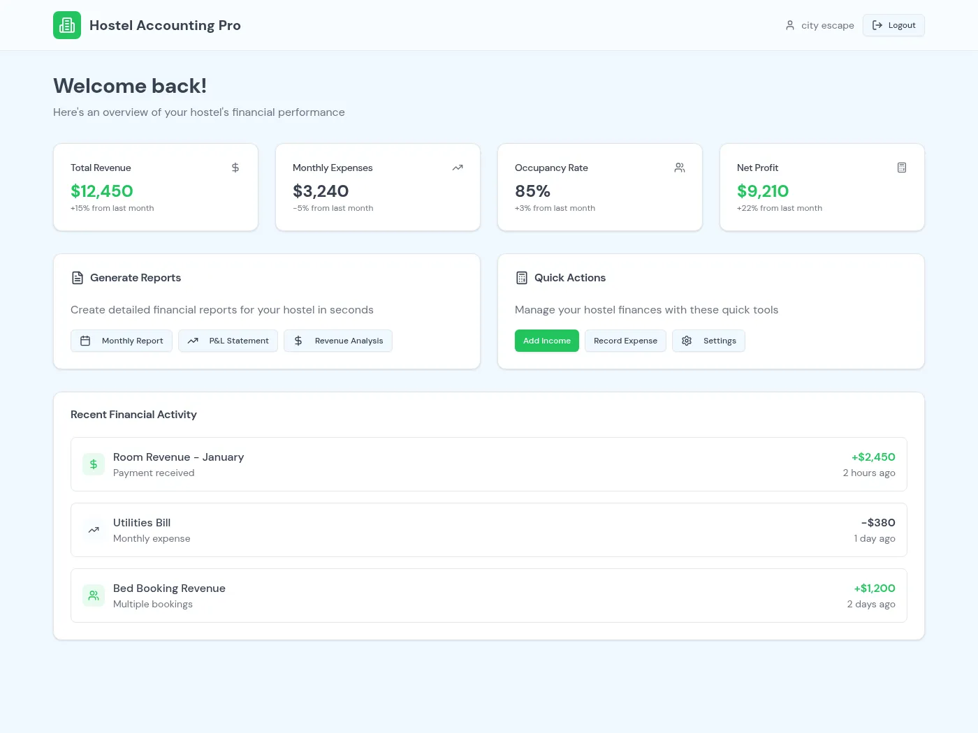 Hostel Accounting Pro