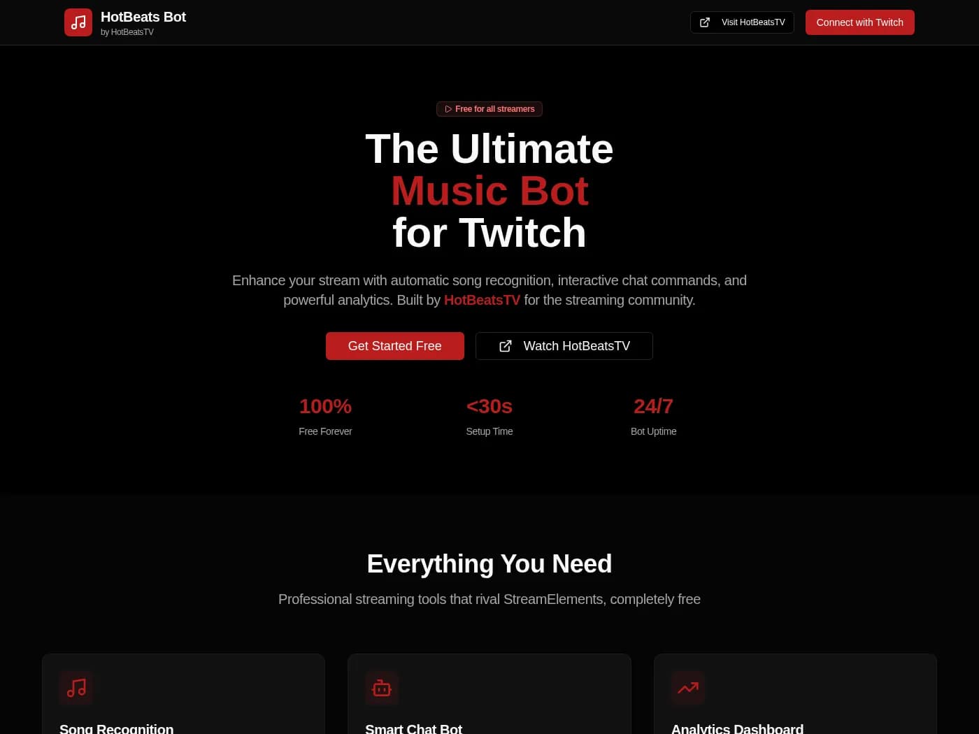 HotBeats Twitch Chat Bot Web App