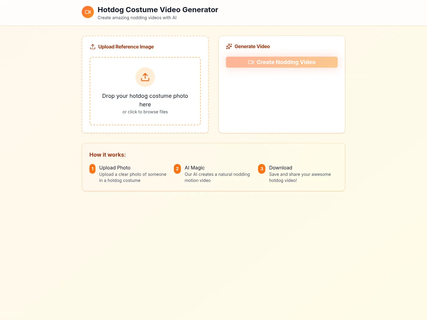 Hotdog Costume Nodding Video Generator
