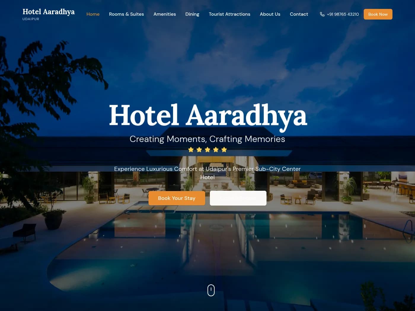 Hotel Aaradhya Modern Animated Website
