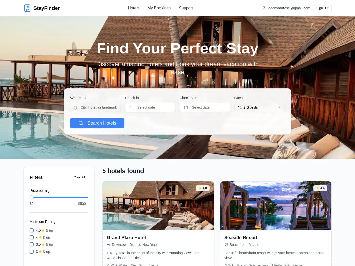 Hotel Room Booking App