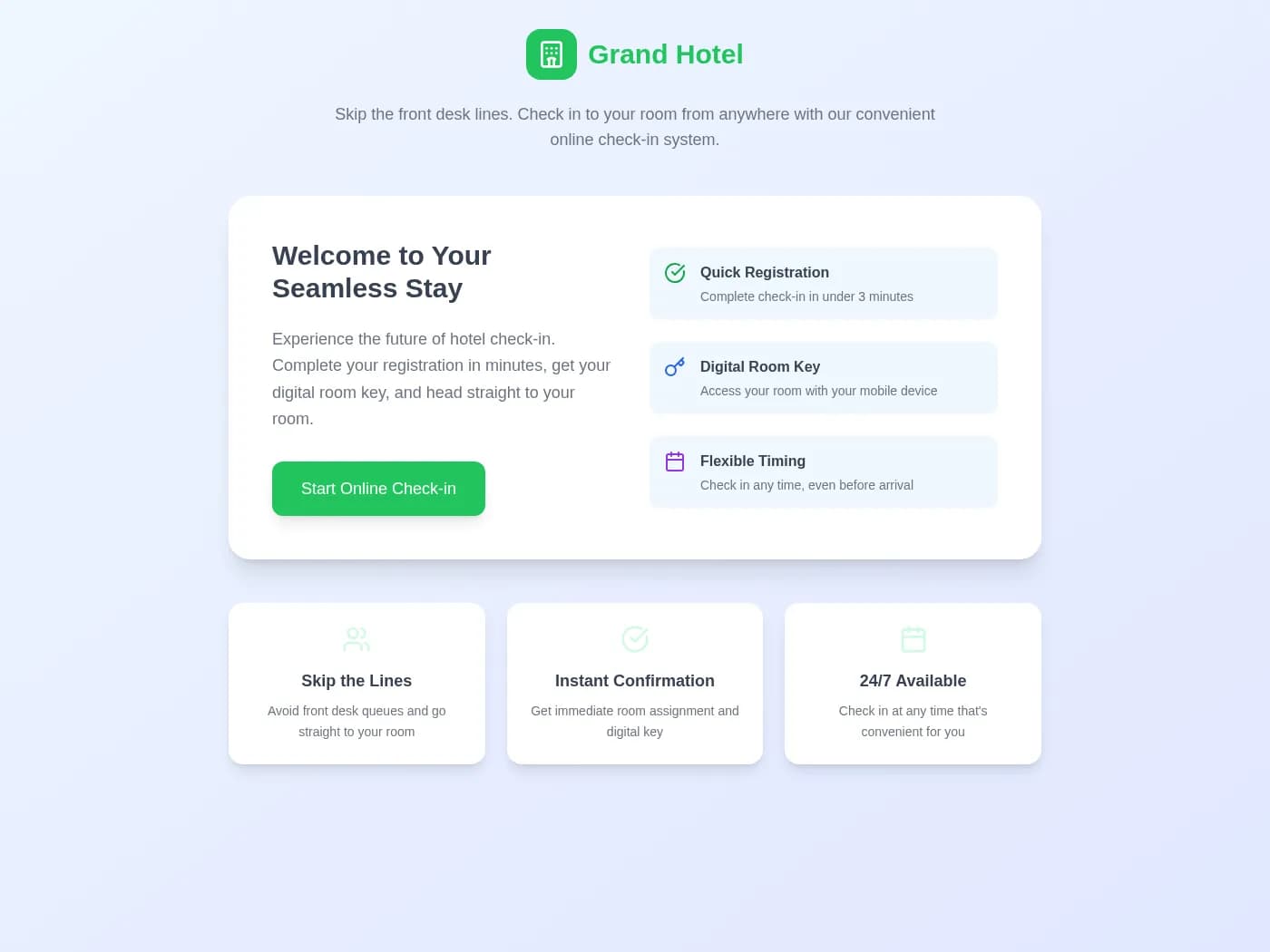 Hotel Guest Check-in Web App