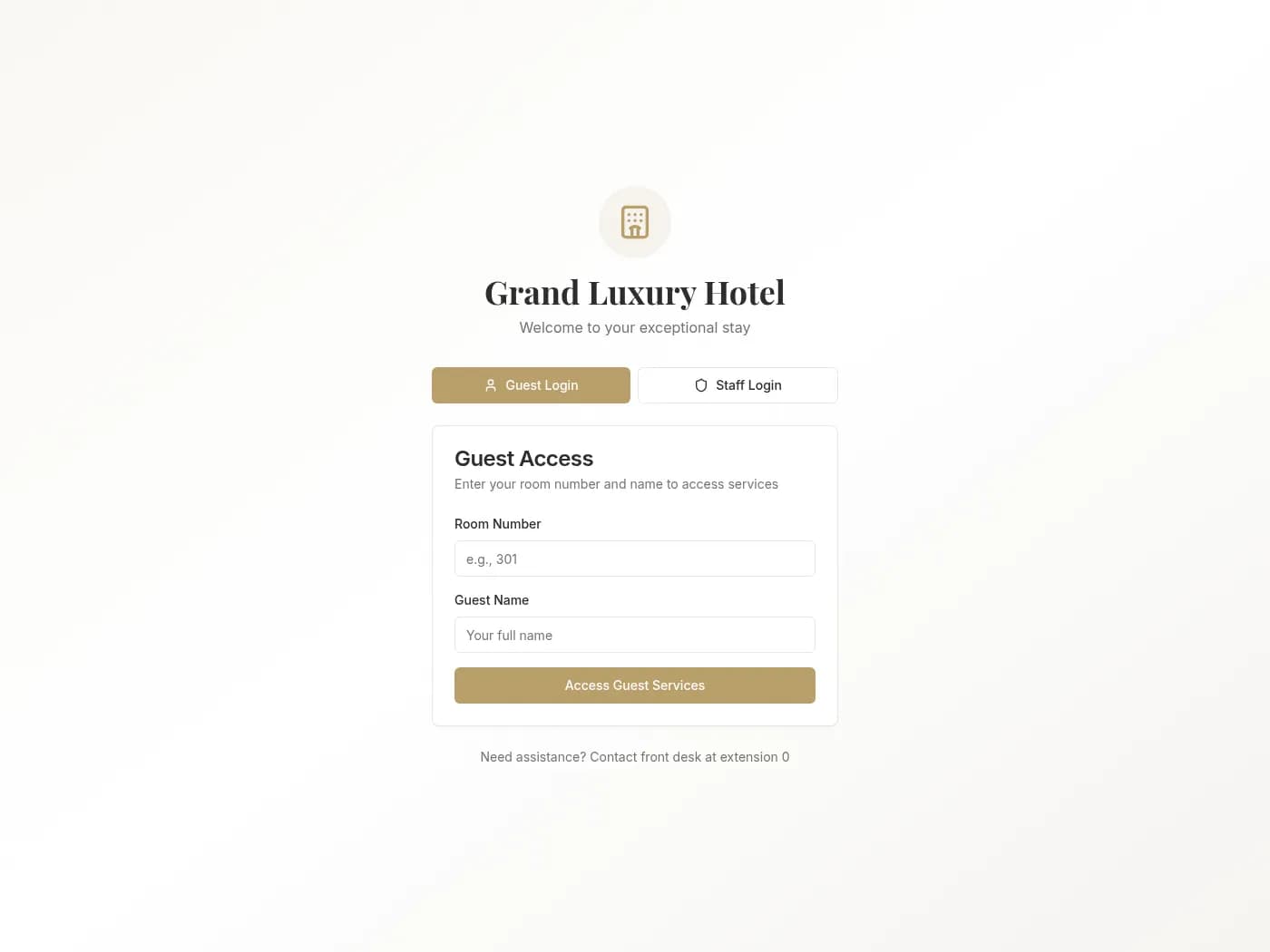Hotel Guest & Staff Service Experience Platform