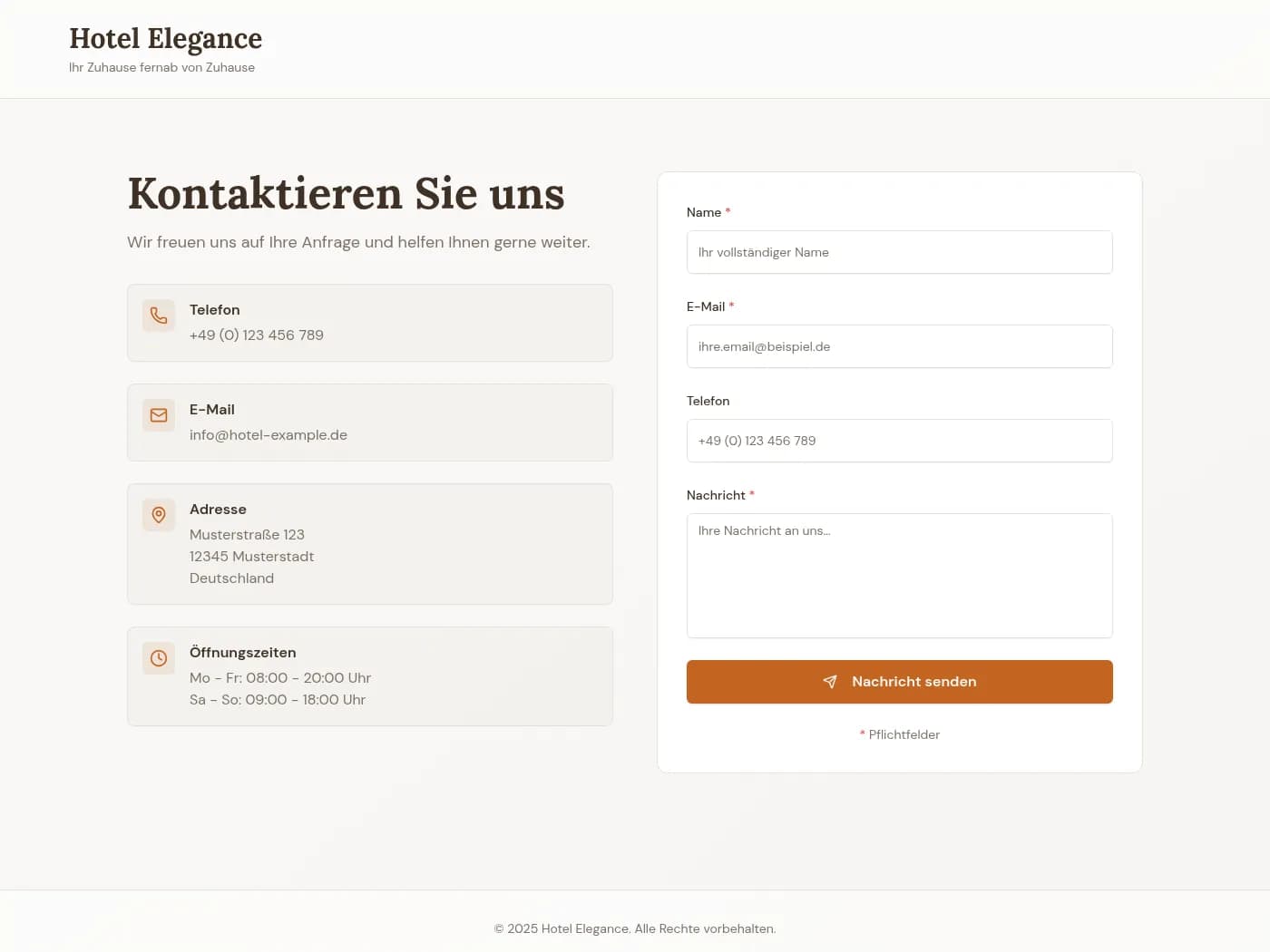 Hotel Contact Form