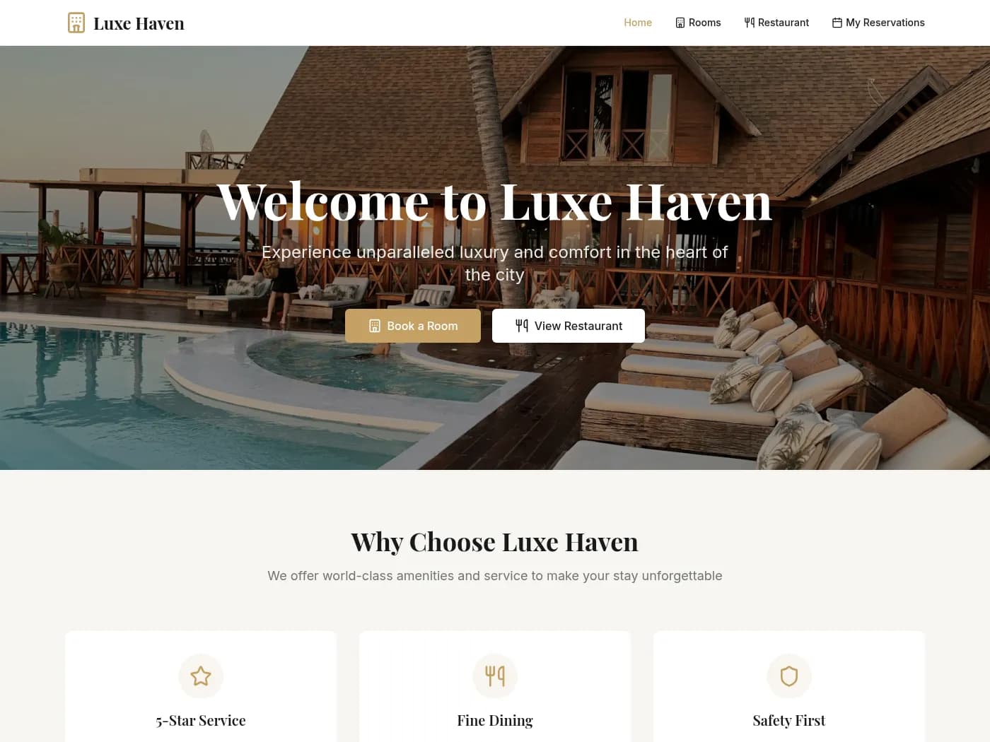 Hotel & Restaurant Booking Website