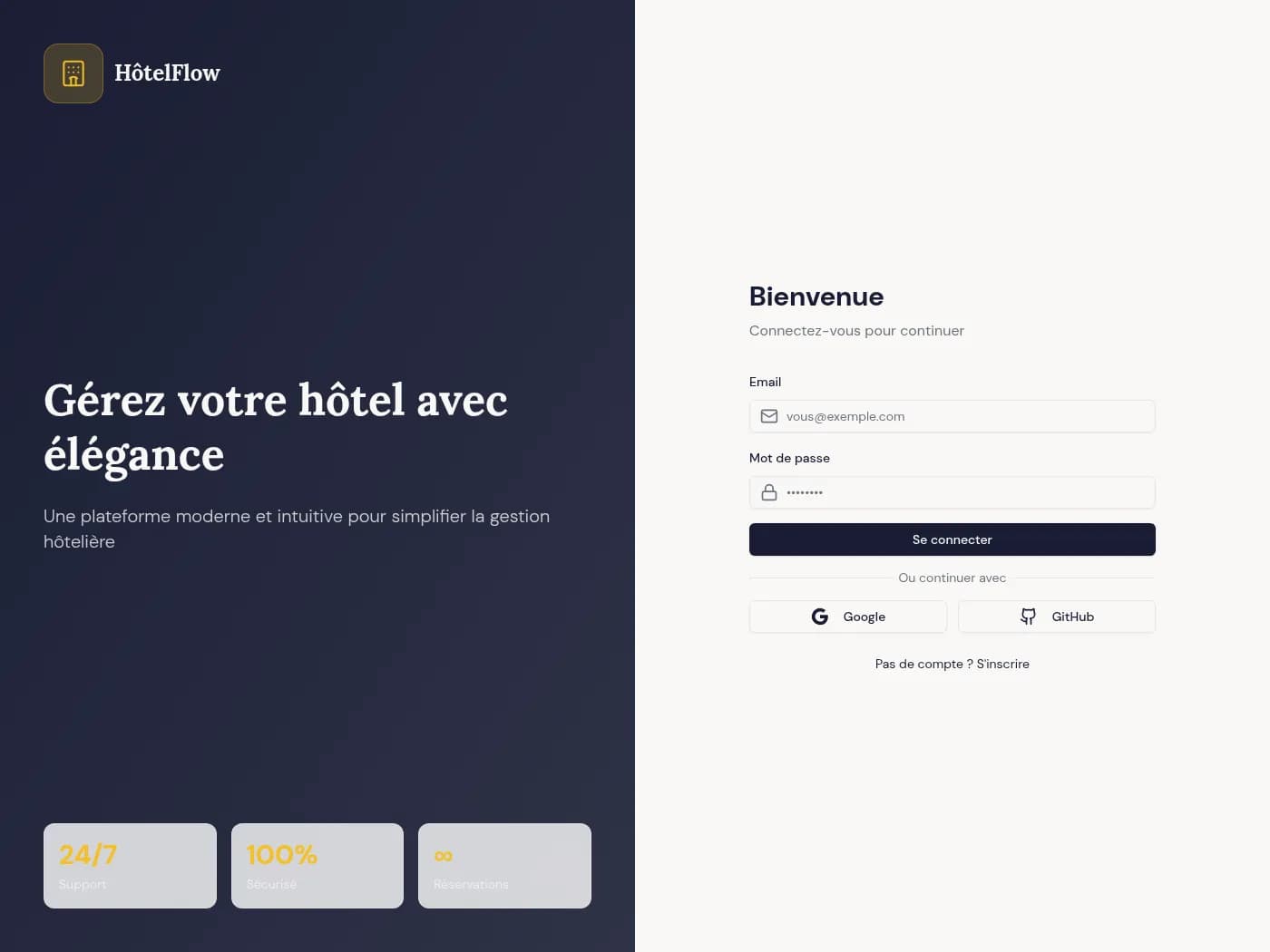 HôtelFlow – Gestion intelligente d'hôtel en ligne