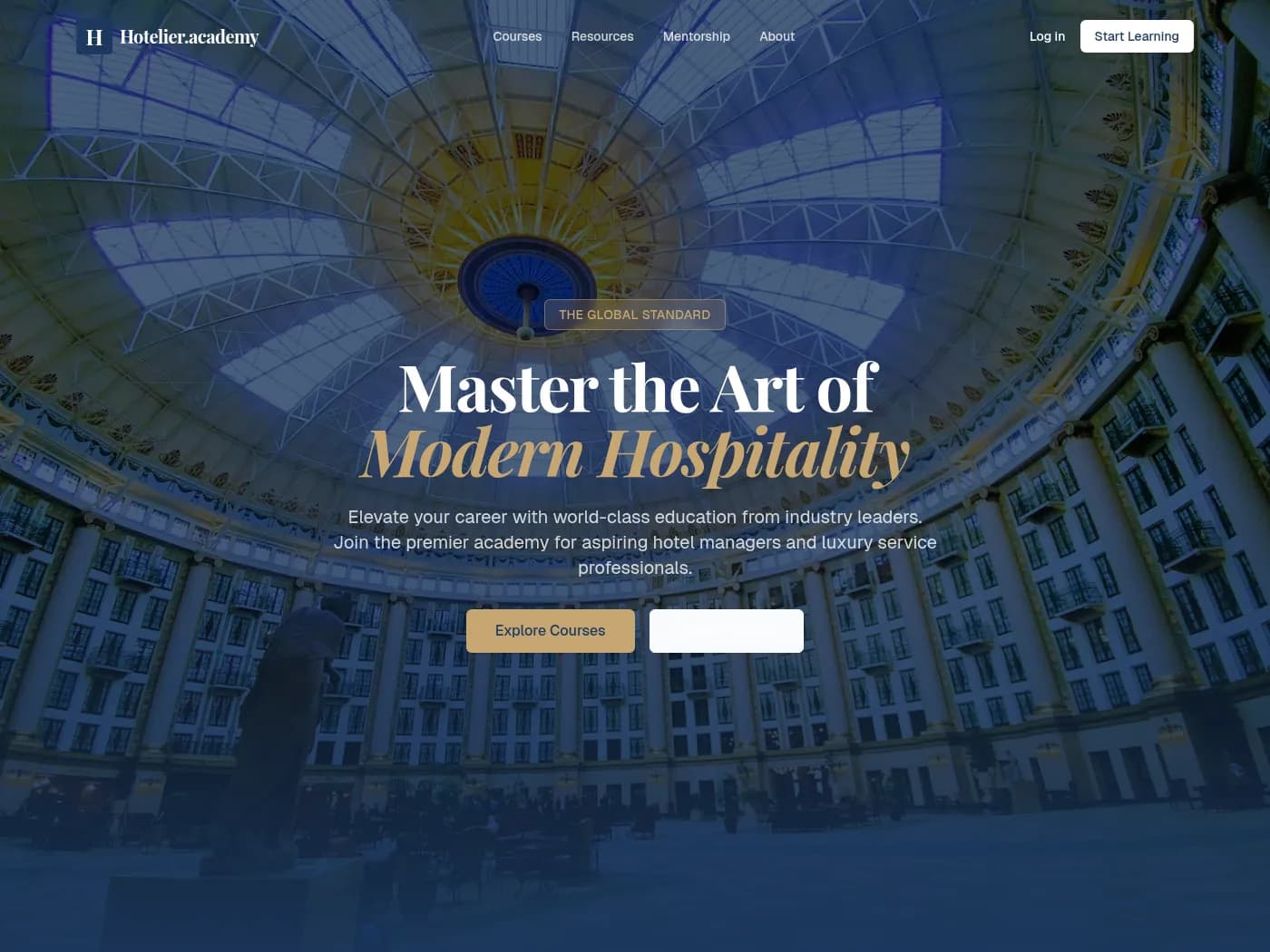 Hotelier Academy Modern Web Portal