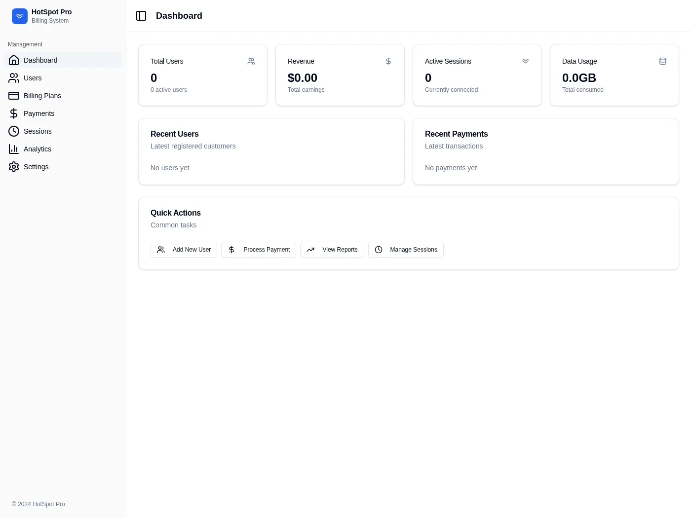 Hotspot Billing and Management System