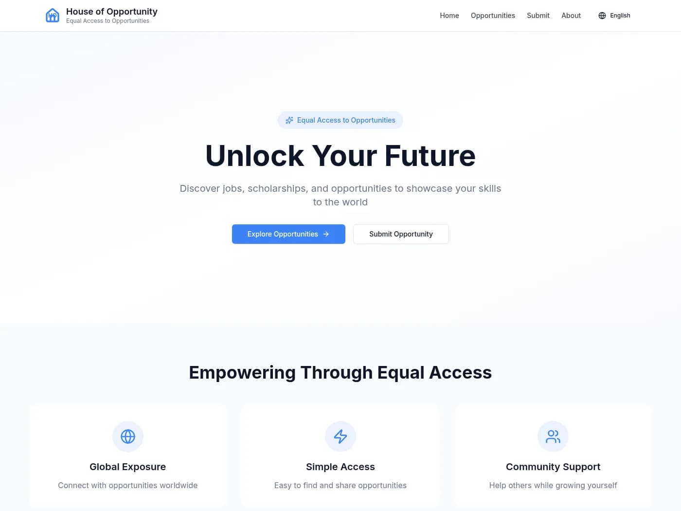 House of Opportunity App
