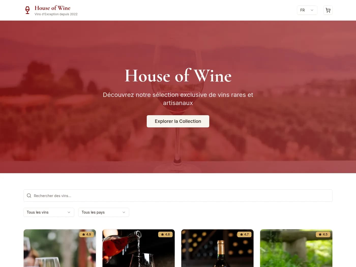 House of Wine Professional Webshop