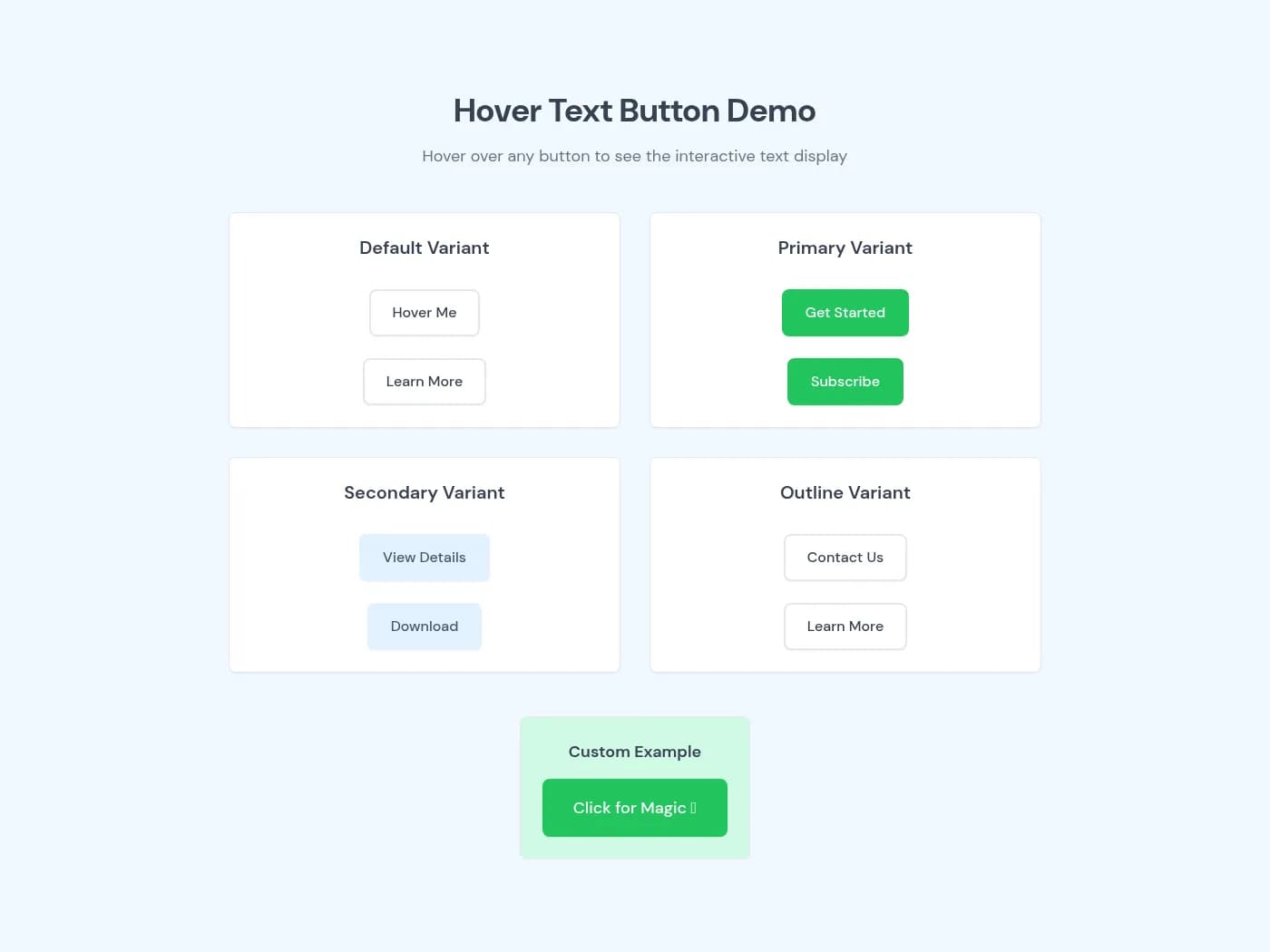 Hover Text Button