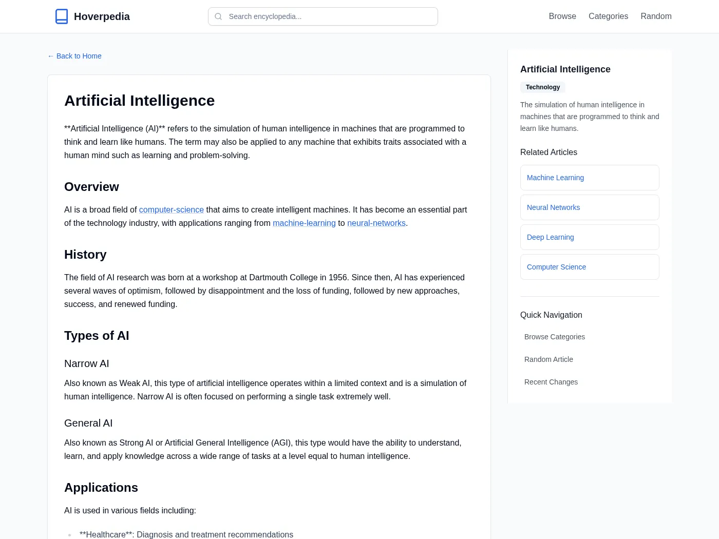 Hoverpedia: Interactive Online Encyclopedia