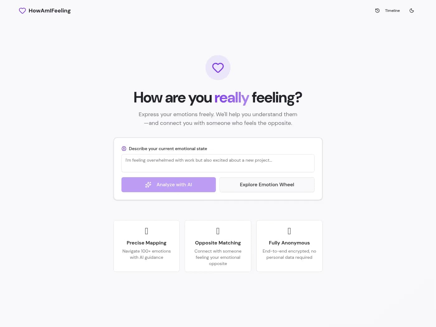 HowAmIFeeling – Anonymous Emotional Mapping & Real-Time Opposite Match Platform