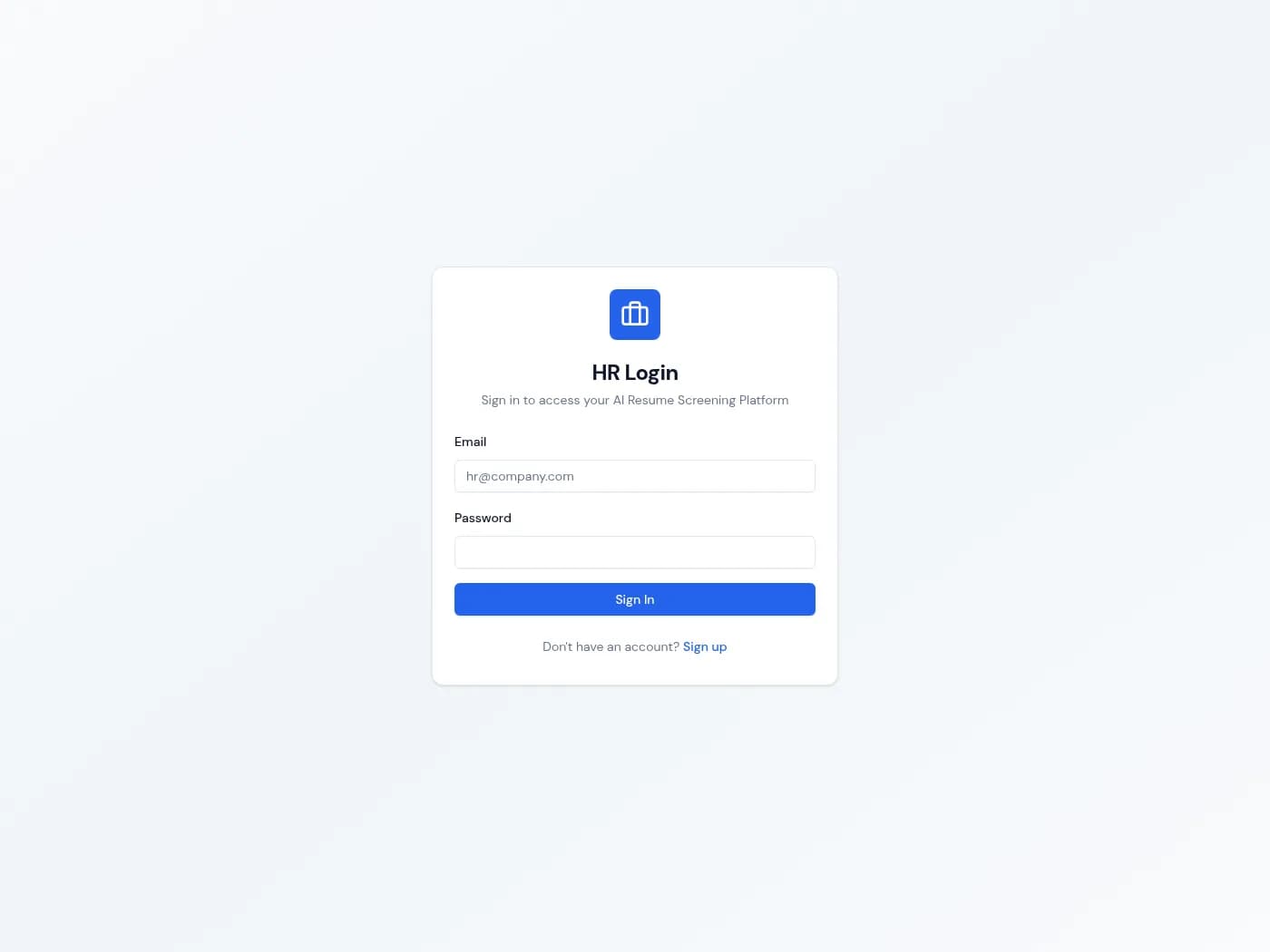 HR-Only AI Resume Screening Platform for Automated Candidate Matching