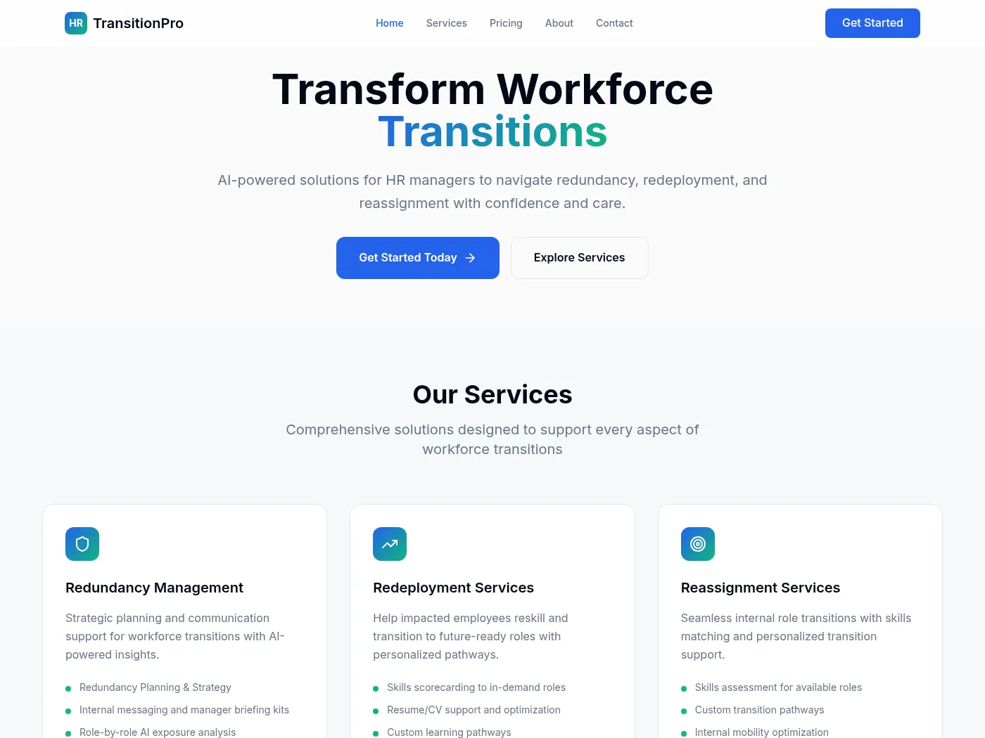 HR Transition Services Platform