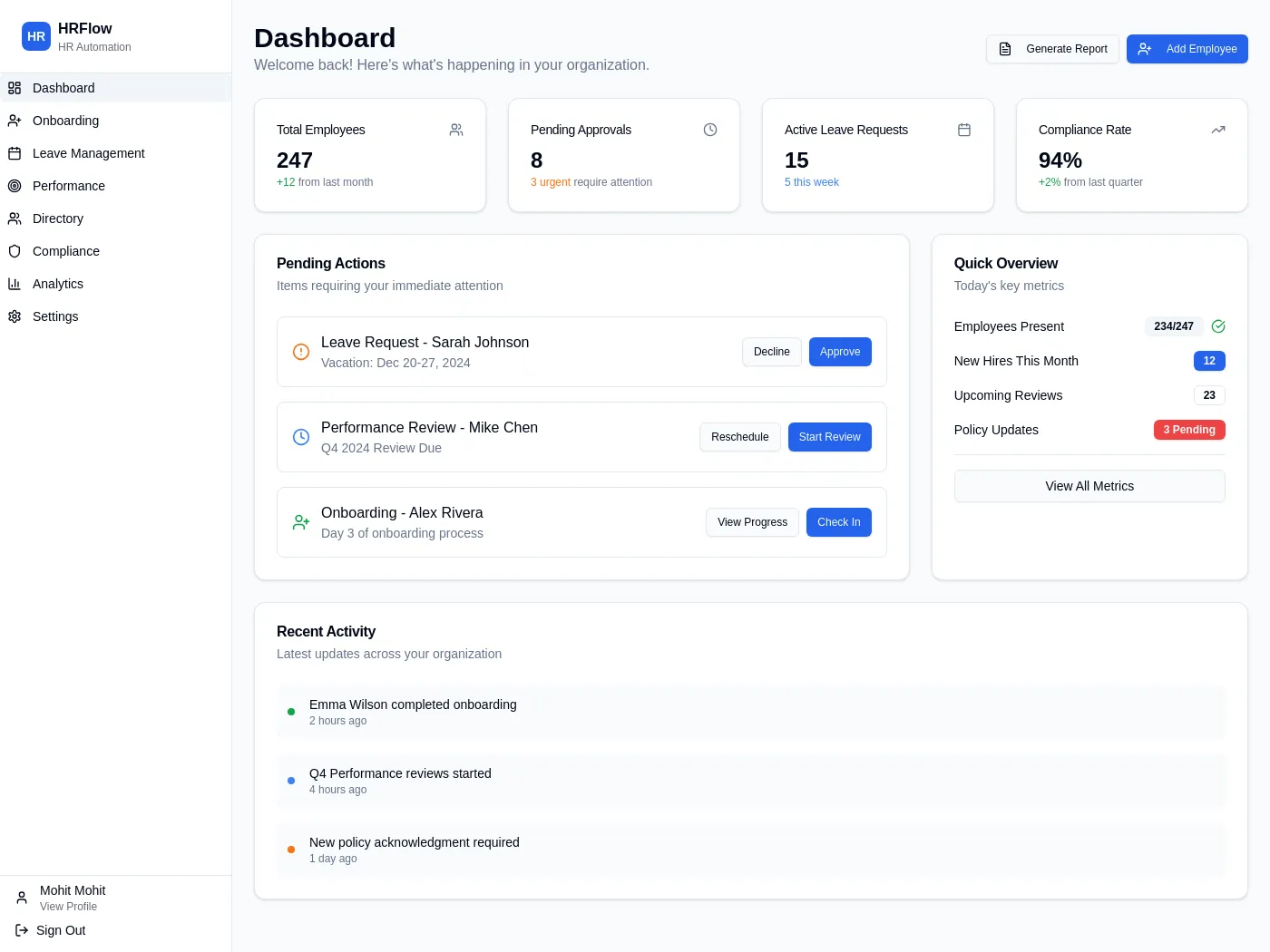 HRFlow: Automated HR Workflow Platform for Growing Companies