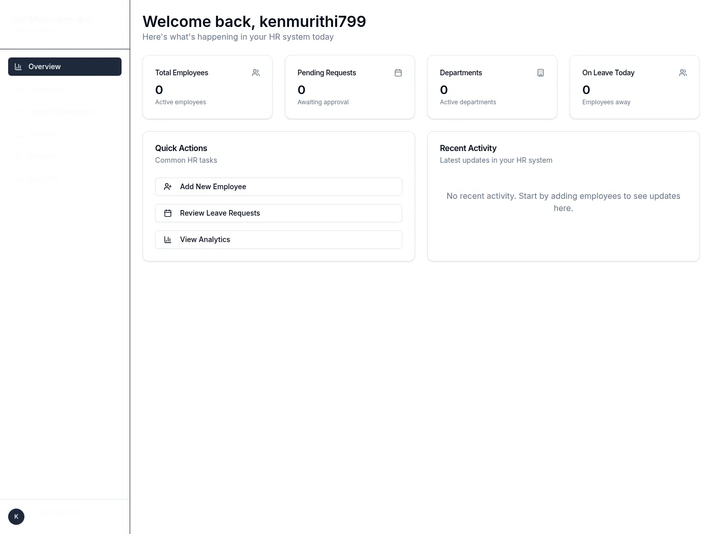 HRM Employee Database & Leave Management System