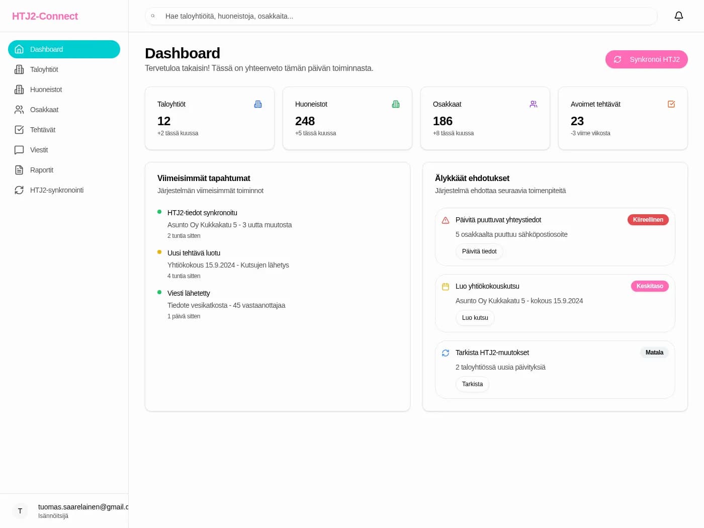 HTJ2-Connect: Moderni Isännöintijärjestelmä Älykkäällä Avustajalla