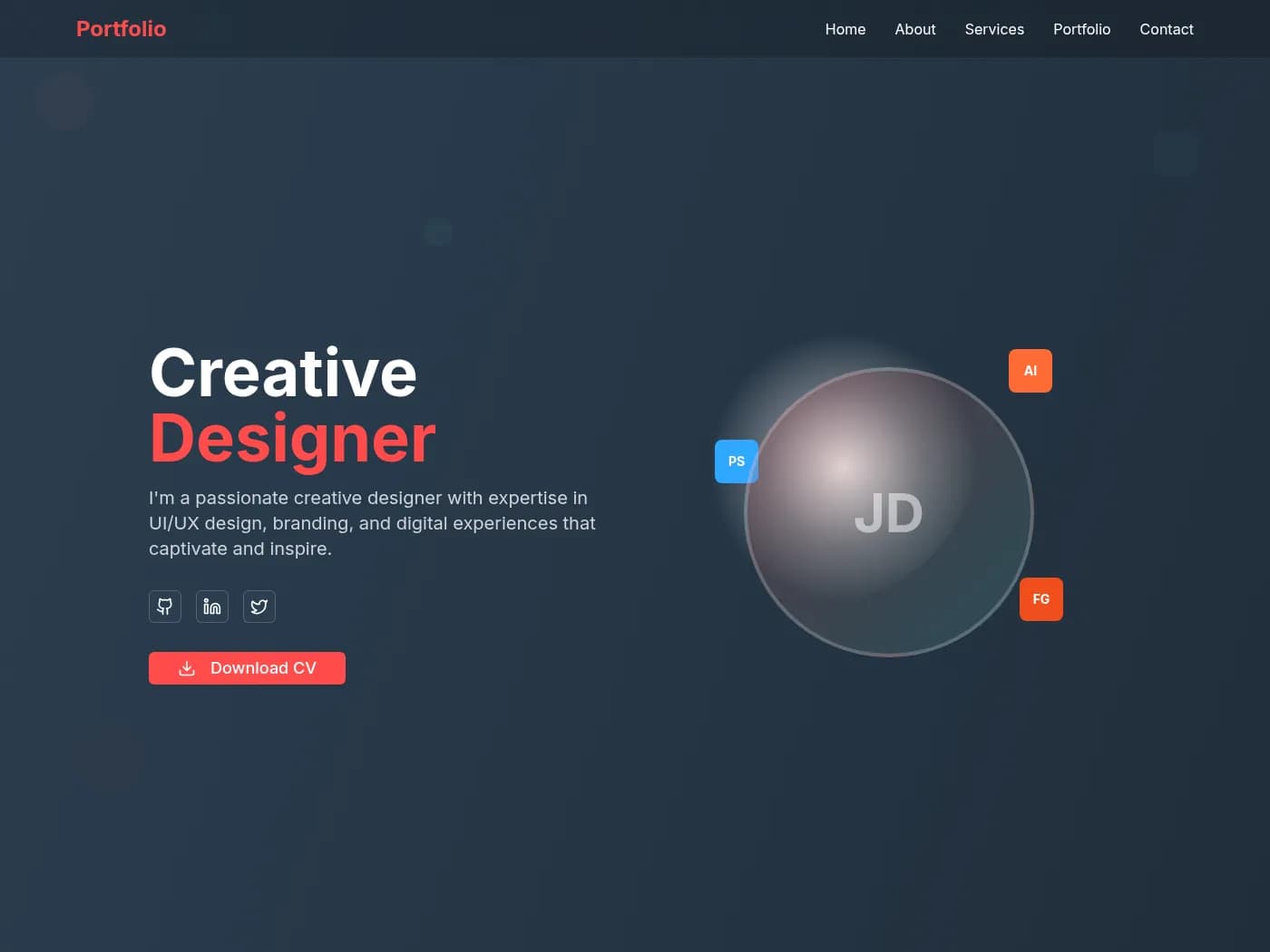 Modern HTML & CSS Portfolio Website