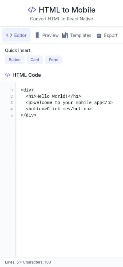 HTML to Mobile App Converter