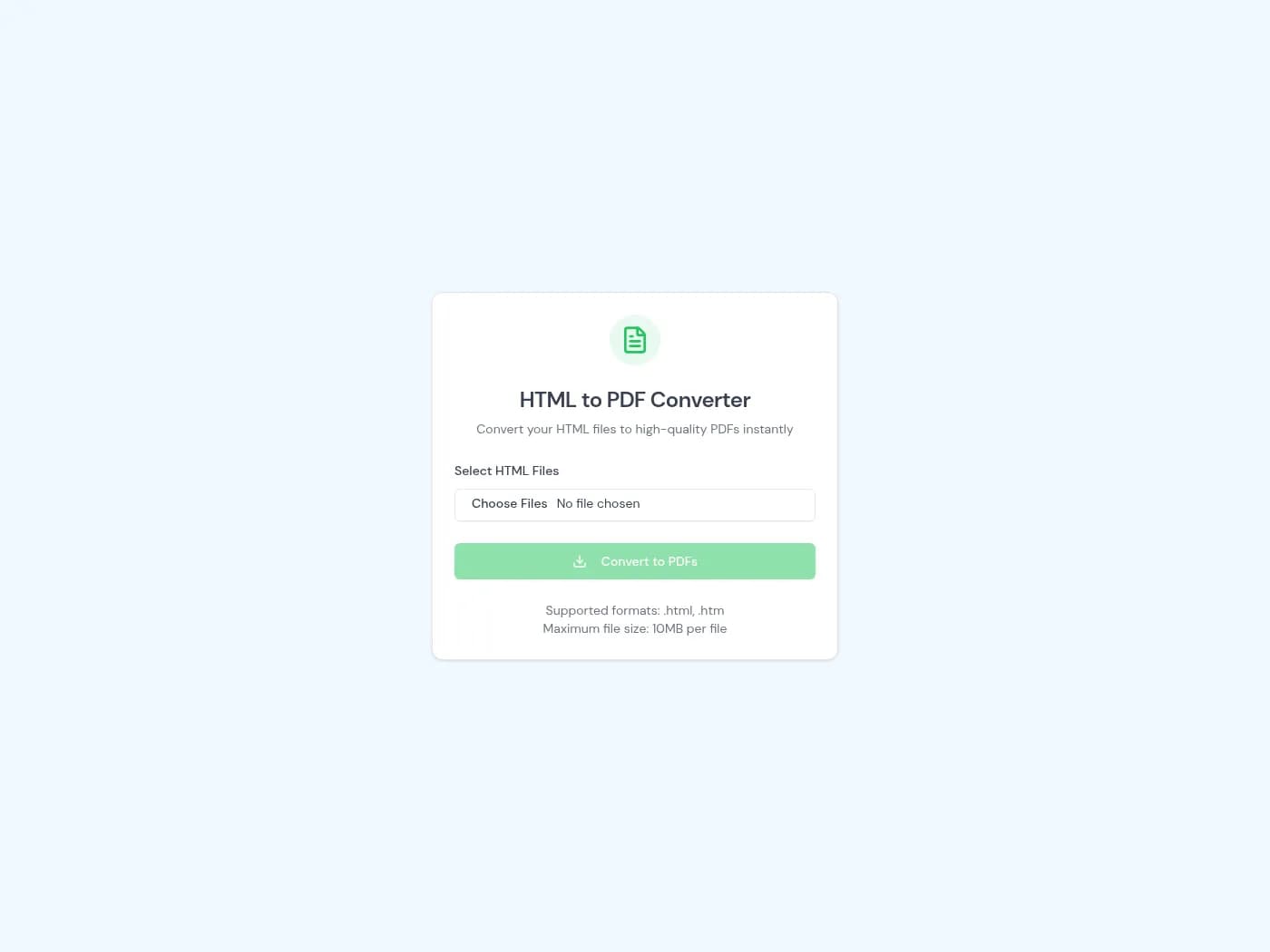HTML to PDF Online Converter