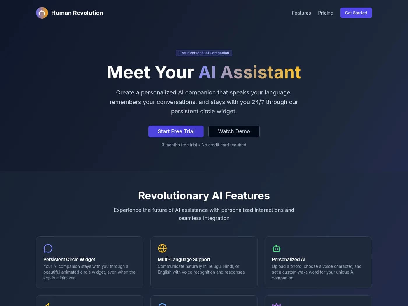 Human Revolution: Mobile-First AI Assistant App