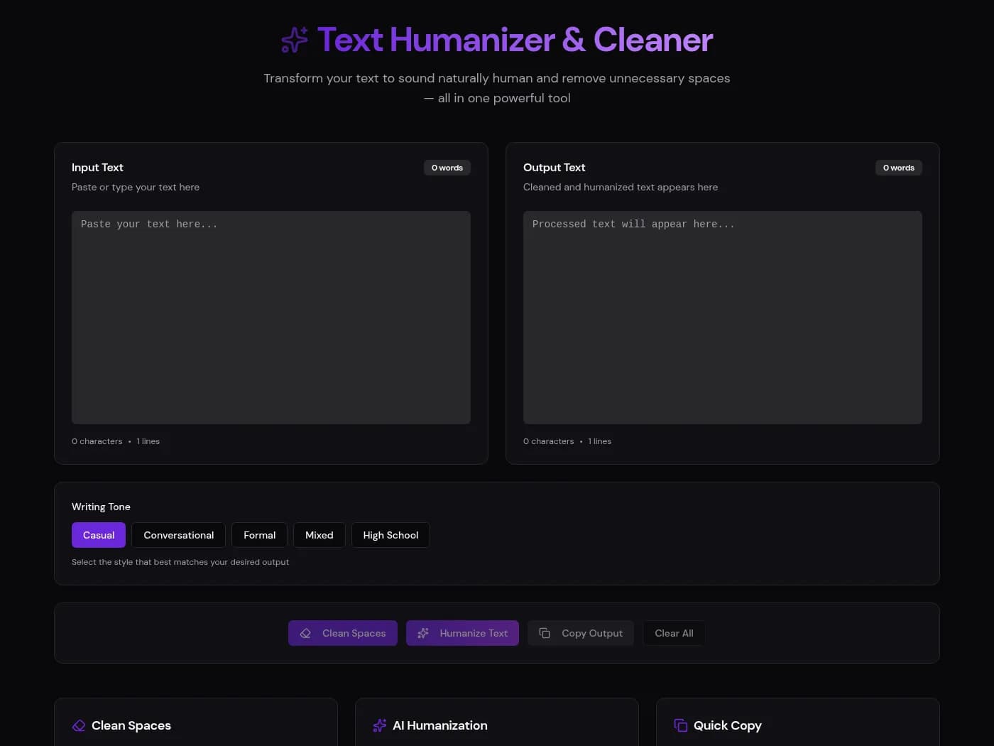 Humanize & Clean Chat Text Tool